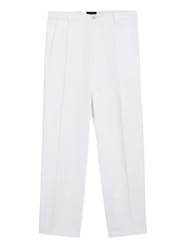 BOSS Relaxed-fit Cotton Twill Pants - White