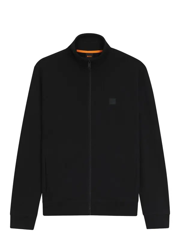 BOSS Cotton-jersey Jacket With Logo - Black