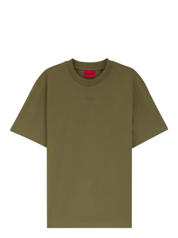 Hugo Relaxed-fit Cotton-jersey T-shirt With Logo Print - Light Green
