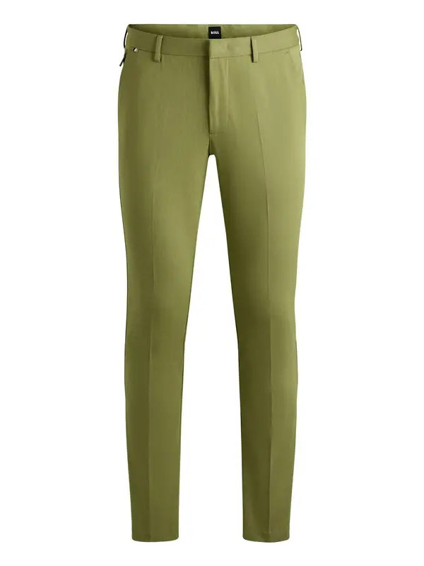 BOSS Slim-fit Stretch Cotton Trousers - Green