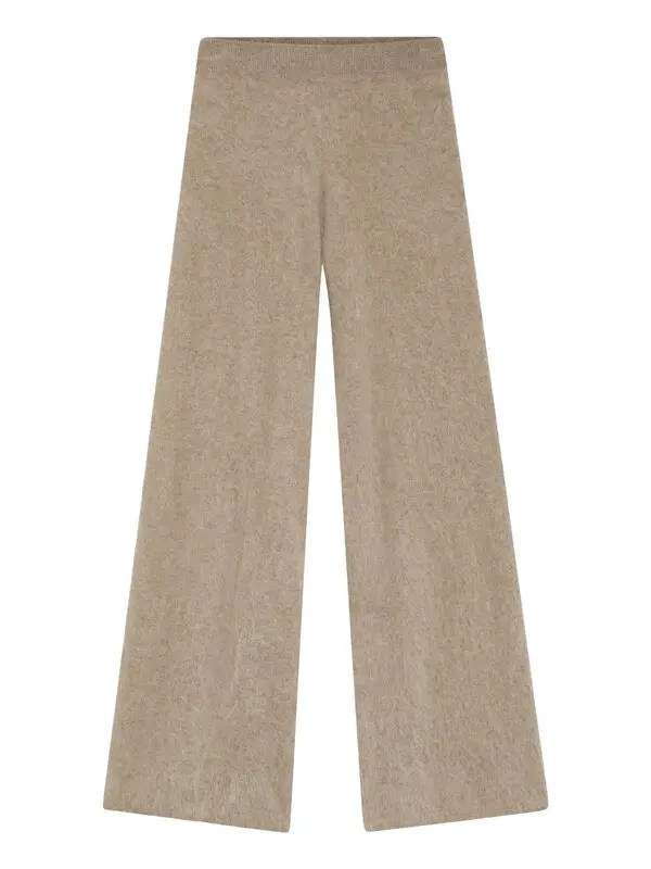 BOSS Washed-cashmere Wide-leg Trousers - Dark Grey