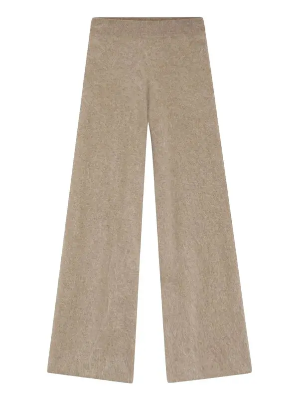 BOSS Washed-cashmere Wide-leg Trousers - Dark Grey