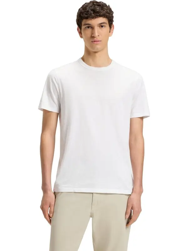 BOSS Slub-cotton T-shirt With Logo Detail - White