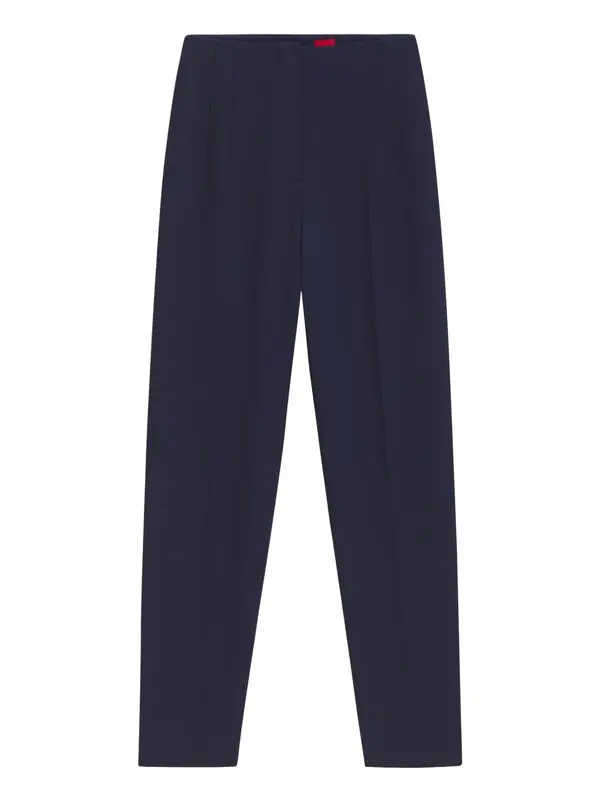 Hugo Regular-fit Cropped Carrot Leg Trousers - Dark Blue