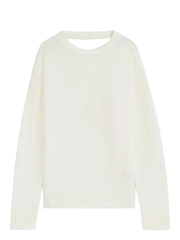 Hugo Oversized Wool-blend Sweater With Cut-out Back - White