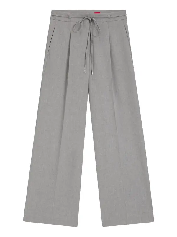 Hugo Regular-fit Wide-leg Trousers - Light Grey