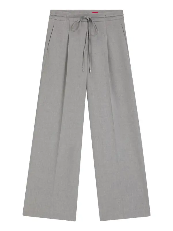 Hugo Regular-fit Wide Leg Trousers - Light Grey