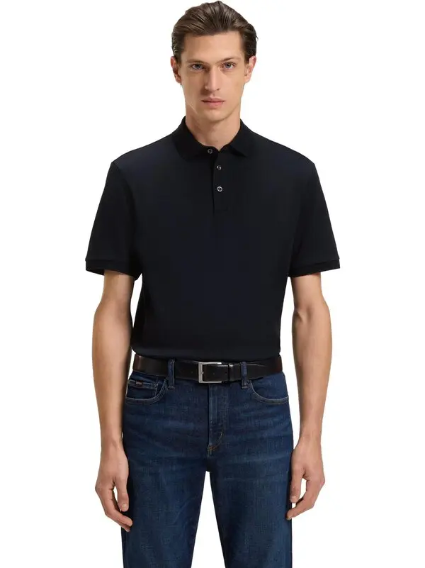 BOSS Regular-fit Polo Shirt In Mercerized Italian Cotton - Dark Blue