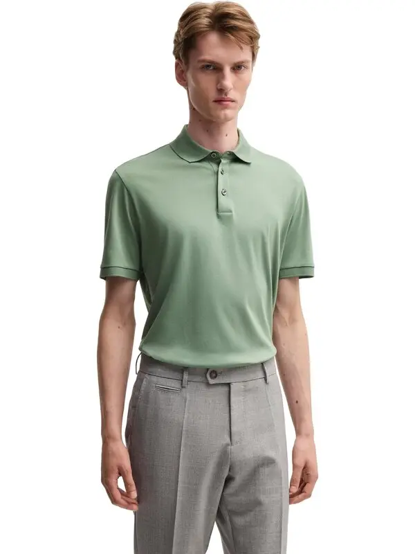 BOSS Regular-fit Polo Shirt In Mercerized Italian Cotton - Green