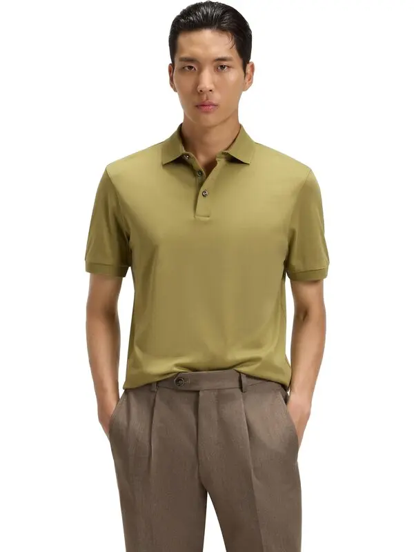 BOSS Regular-fit Polo Shirt In Mercerized Italian Cotton - Light Green