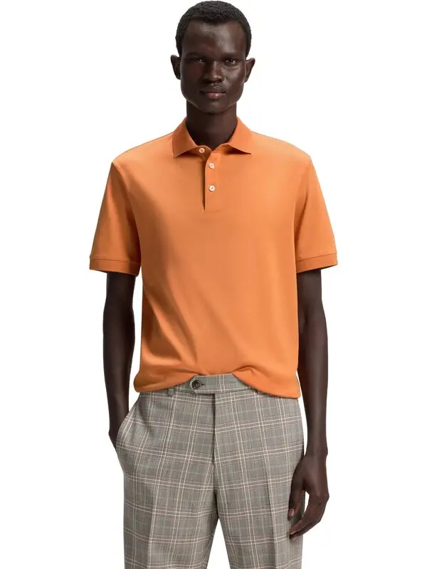 BOSS Regular-fit Polo Shirt In Mercerized Italian Cotton - Orange