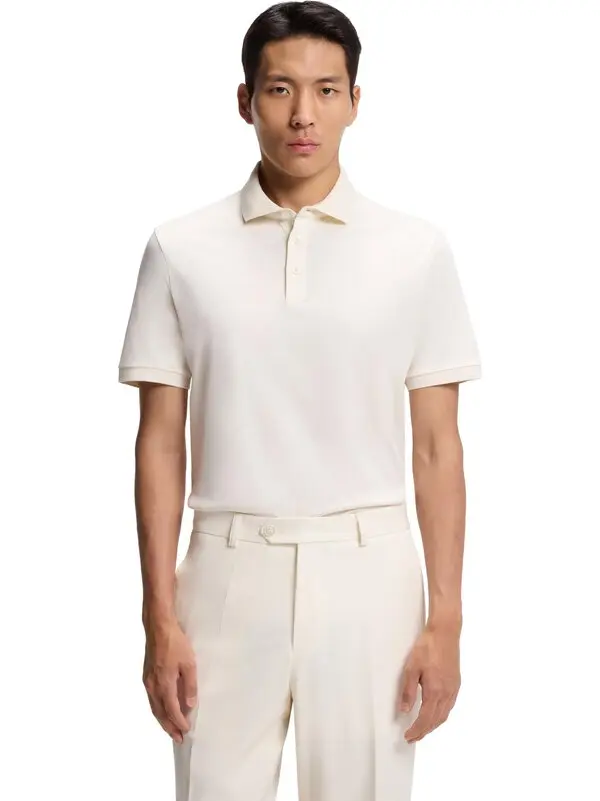BOSS Regular-fit Polo Shirt In Mercerized Italian Cotton - White