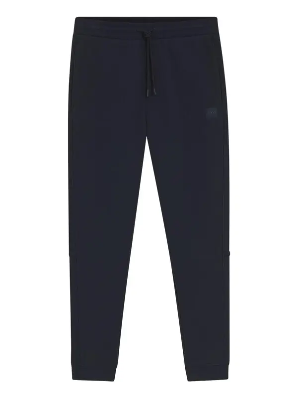 BOSS Cotton-terry Sweatpants With Logo Patch - Dark Blue