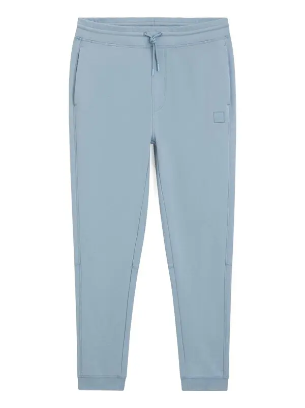 BOSS Logo-patch Tracksuit Bottoms In Cotton Terry - Light Blue