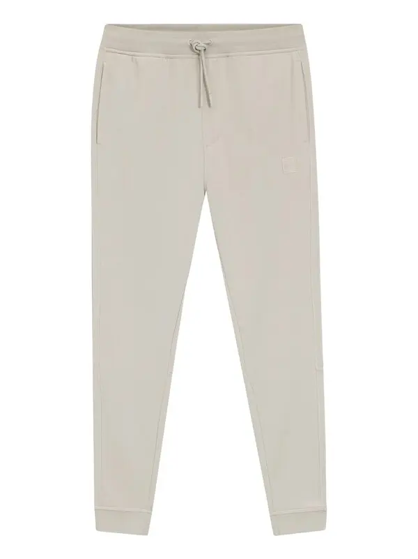 BOSS Logo-patch Tracksuit Bottoms In Cotton Terry - Light Grey