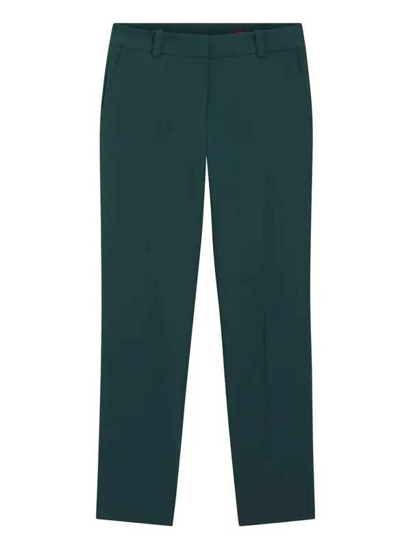 Hugo Slim-fit Trousers With Slit Hems - Dark Green
