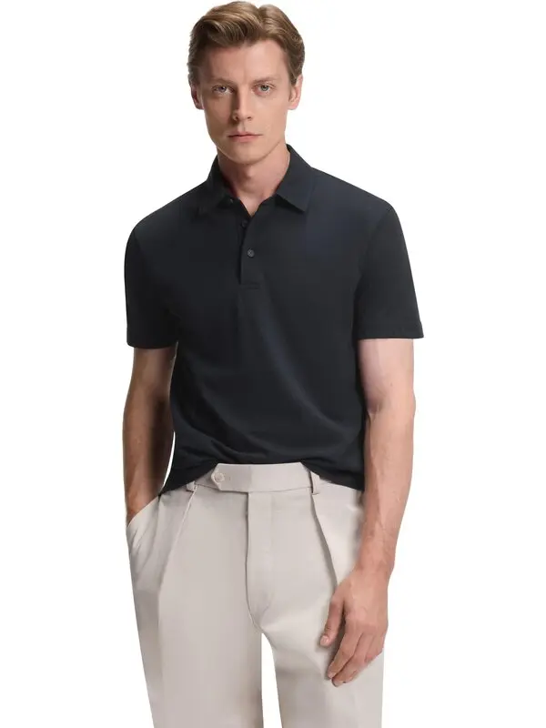 BOSS Beckham X Polo Shirt In Cotton And Silk - Dark Blue