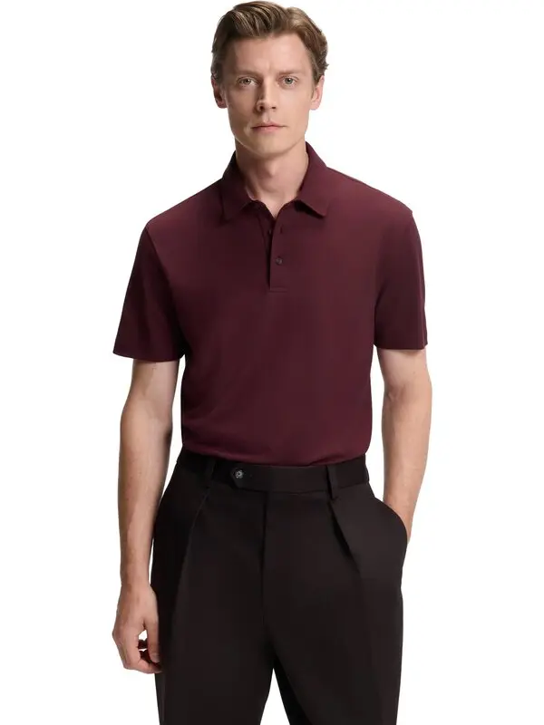 BOSS Beckham X Polo Shirt In Cotton And Silk - Dark Red