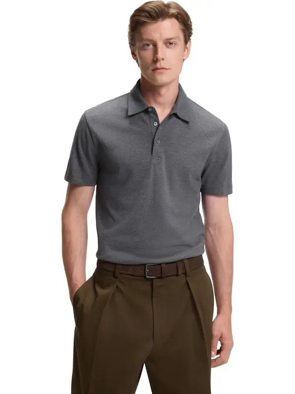 BOSS Beckham X Polo Shirt In Cotton And Silk - Grey