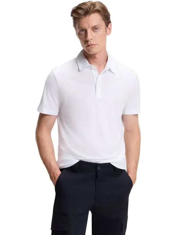 BOSS Beckham X Polo Shirt In Cotton And Silk - White