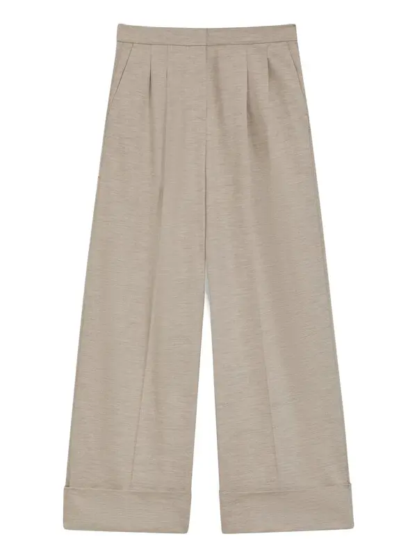 BOSS Relaxed-fit Trousers In Virgin Wool - Light Brown