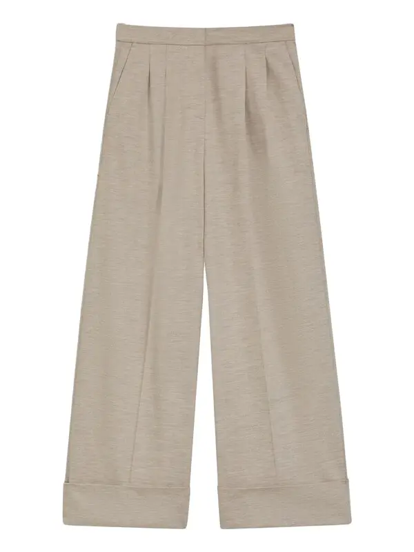 BOSS Relaxed-fit Trousers In Virgin Wool - Light Brown