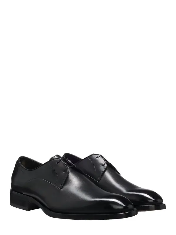BOSS Burnished Leather Derby Shoes - Black