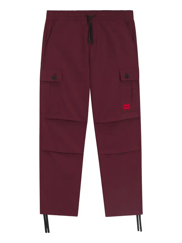 Hugo Slim-fit Ripstop Cargo Trousers - Dark Red