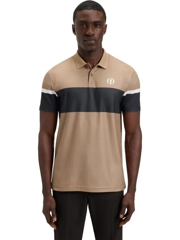 BOSS Paddy Grid-pattern Polo Shirt - Beige