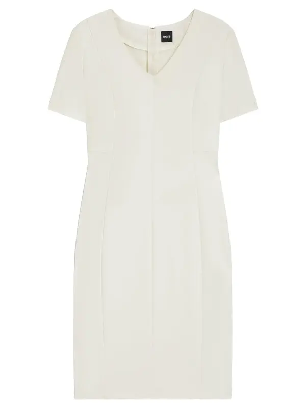 BOSS Slim-fit Stretch-fabric Dress - White