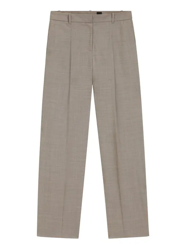 BOSS Regular-fit Trousers In Stretch-wool Sharkskin - Light Beige