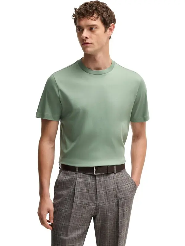 BOSS Regular-fit T-shirt In Mercerized Cotton - Green
