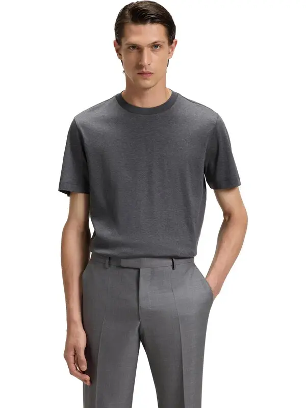 BOSS Regular-fit T-shirt In Mercerized Cotton - Grey