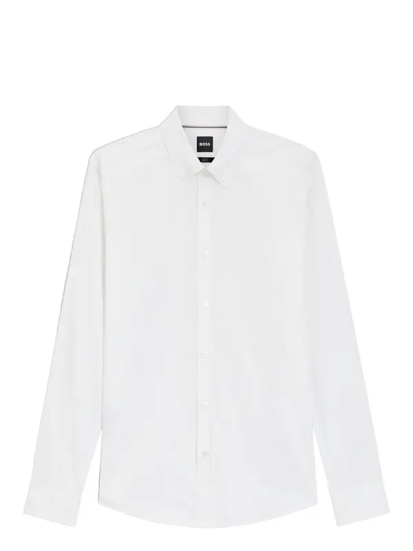 BOSS Slim-fit Shirt In Cotton-blend Poplin - White
