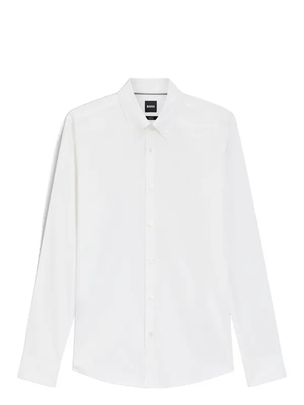 BOSS Slim-fit Shirt In Cotton-blend Poplin - White