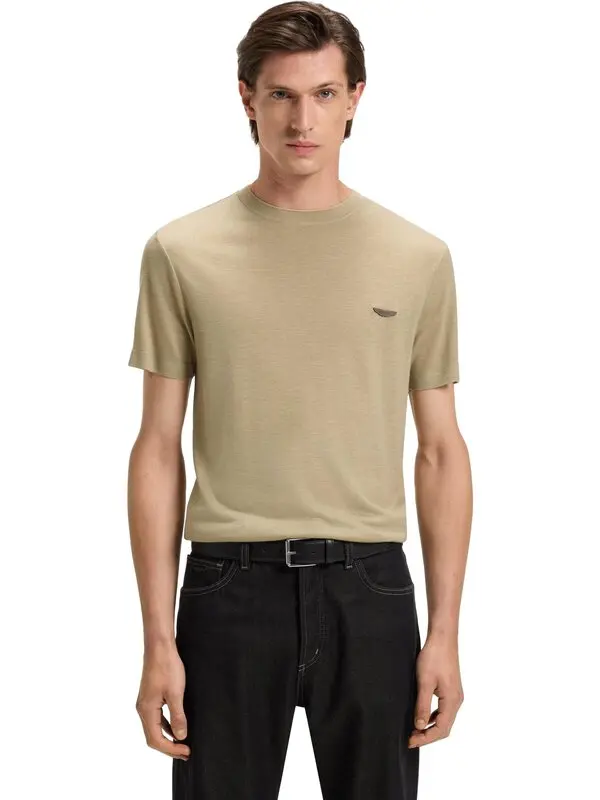 BOSS X Aston Martin T-shirt With Nubuck Logo - Khaki