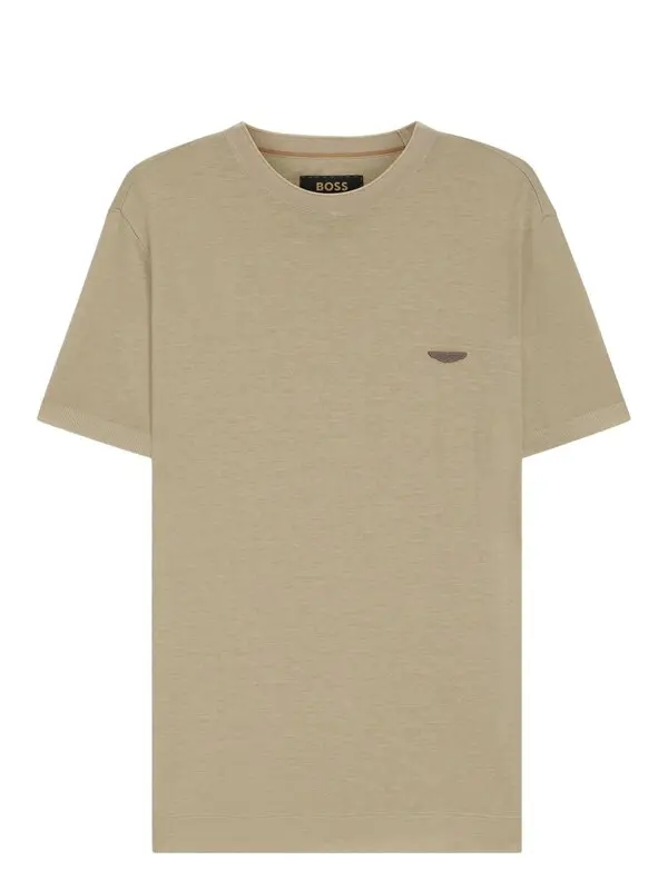 BOSS X Aston Martin T-shirt With Nubuck Logo - Khaki