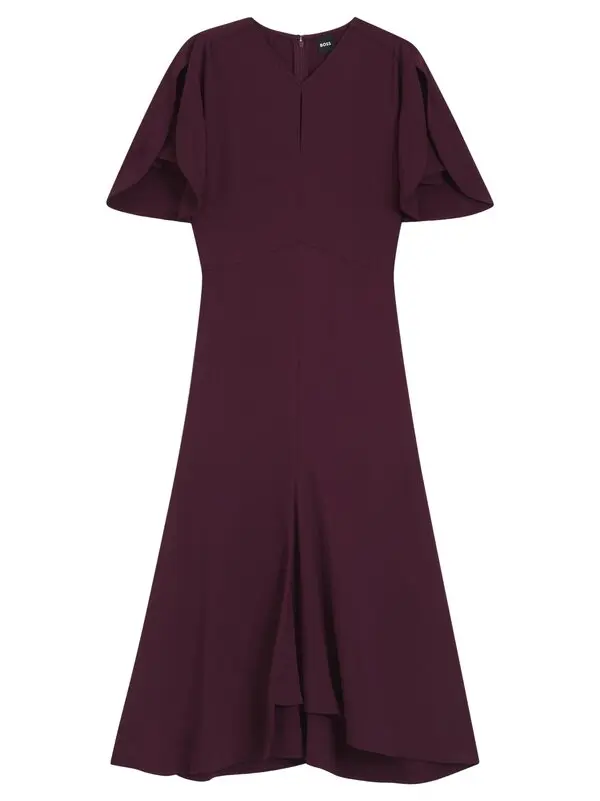 BOSS Crepe Keyhole Dress - Dark Purple