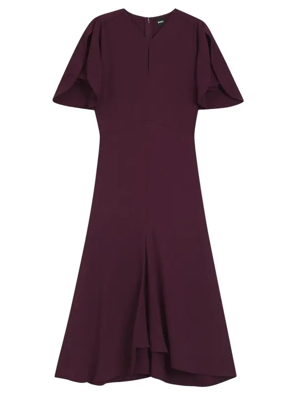 BOSS Crepe Keyhole Dress - Dark Purple