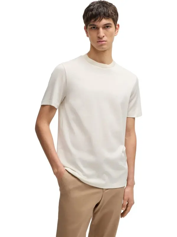 BOSS Regular-fit T-shirt In Structured Cotton - White