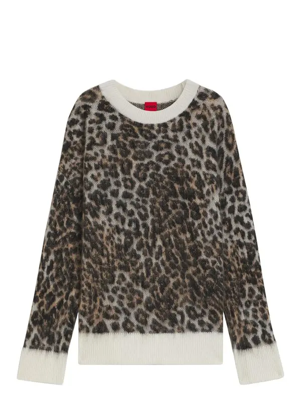 Hugo Leopard Jacquard Knitted Sweater - Patterned