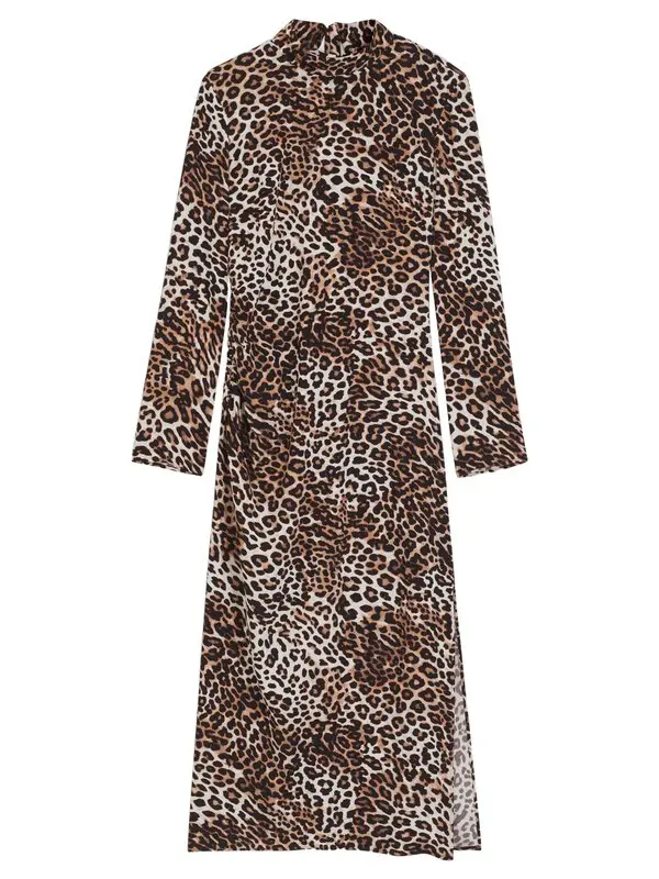 Hugo Tie-neck Leopard Print Dress - Patterned