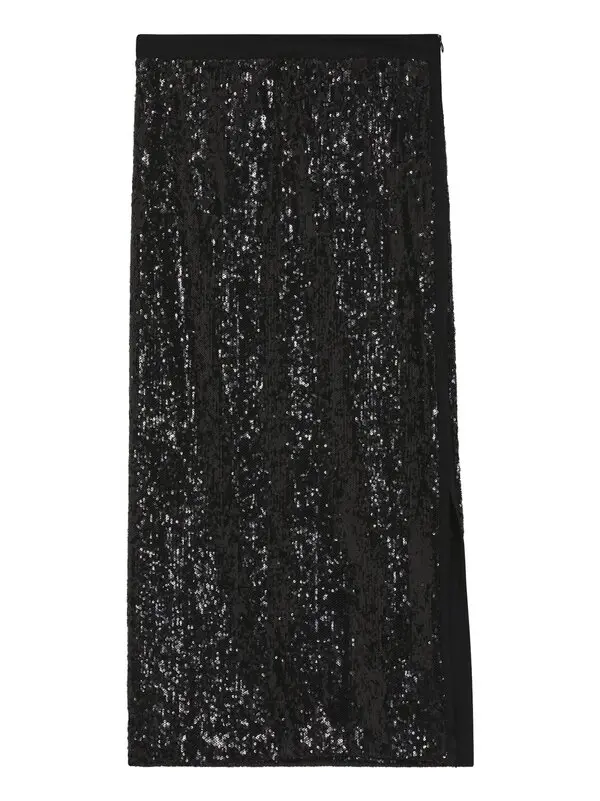 BOSS Sequin-embellished Skirt With Jersey Inserts - Black
