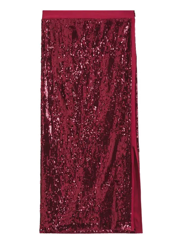 BOSS Sequin-embellished Skirt With Jersey Inserts - Dark Red