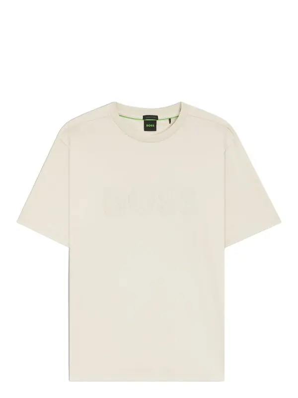 BOSS Structured-logo T-shirt In Cotton Jersey - White