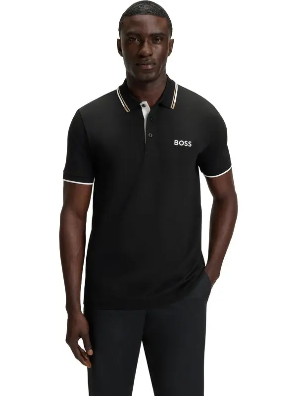 BOSS Active Paddy Regular-fit Polo Shirt In Quick-dry Stretch Pique - Black