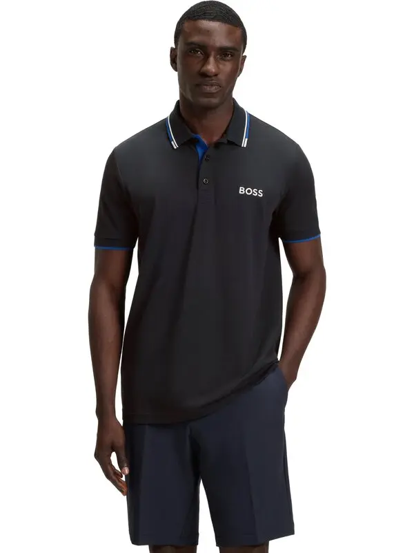 BOSS Active Paddy Regular-fit Polo Shirt In Quick-dry Stretch Pique - Dark Blue