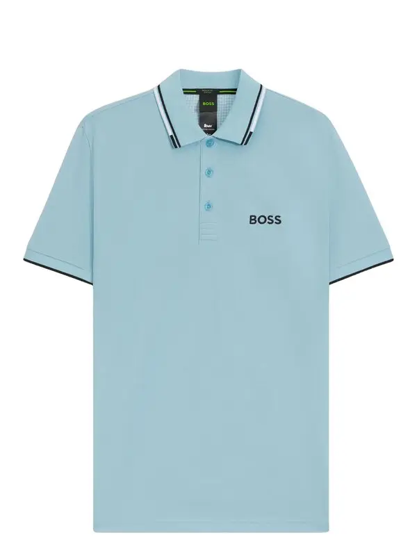 BOSS Active Paddy Regular-fit Polo Shirt In Quick-dry Stretch Pique - Light Blue
