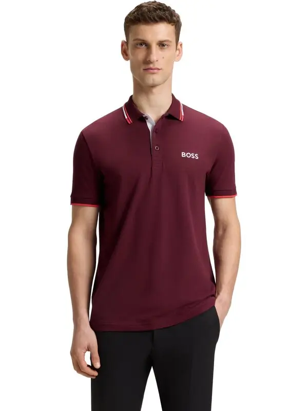 BOSS Active Paddy Regular-fit Polo Shirt In Quick-dry Stretch Pique - Red