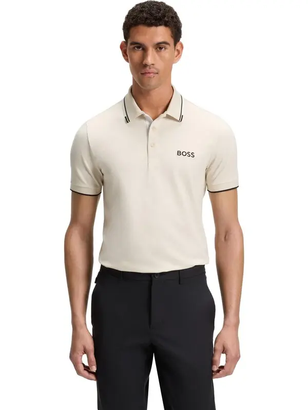 BOSS Active Paddy Regular-fit Polo Shirt In Quick-dry Stretch Pique - White